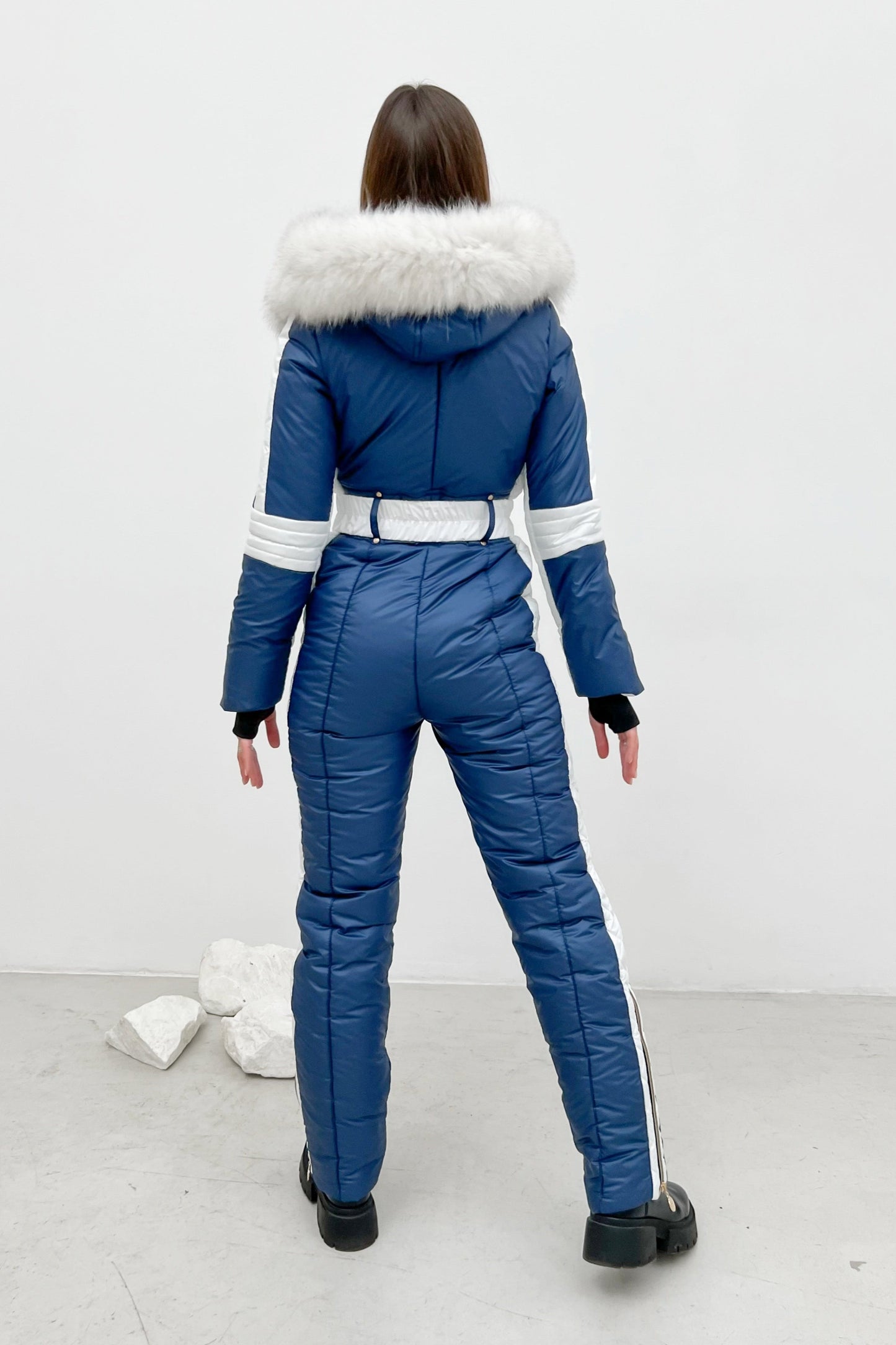 Women's Ski Suit One Piece | DENALI - NAVY BLUE-WHITE | Ski & Snowboard ...